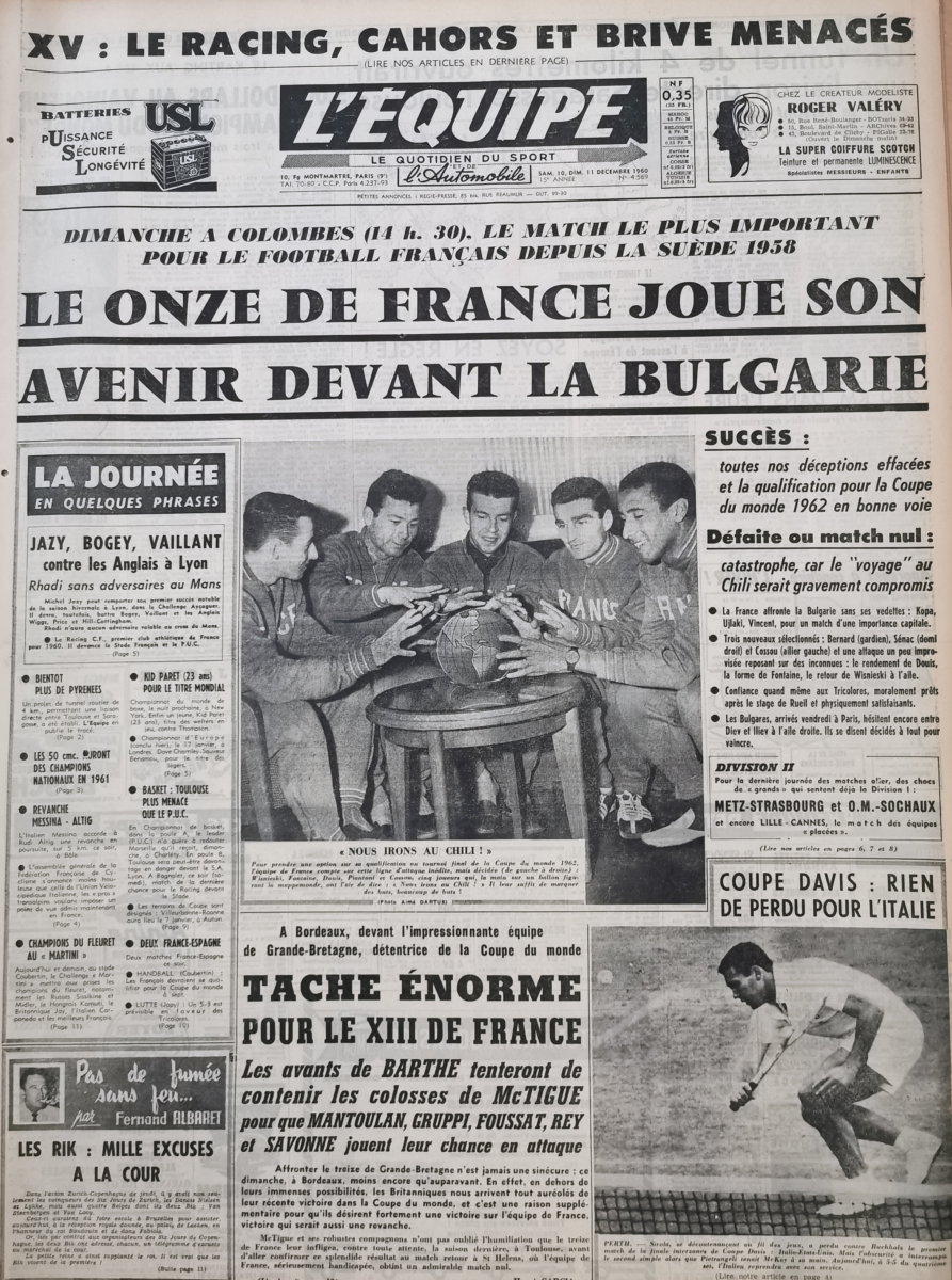 Journal l'équipe 1961| journaux-originaux.com