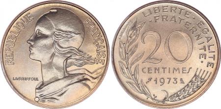 Pièce de monnaie en franc 20 centimes 1973