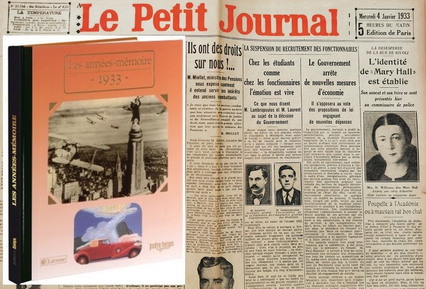 journal d'époque de 1933 et son livre anniversaire.