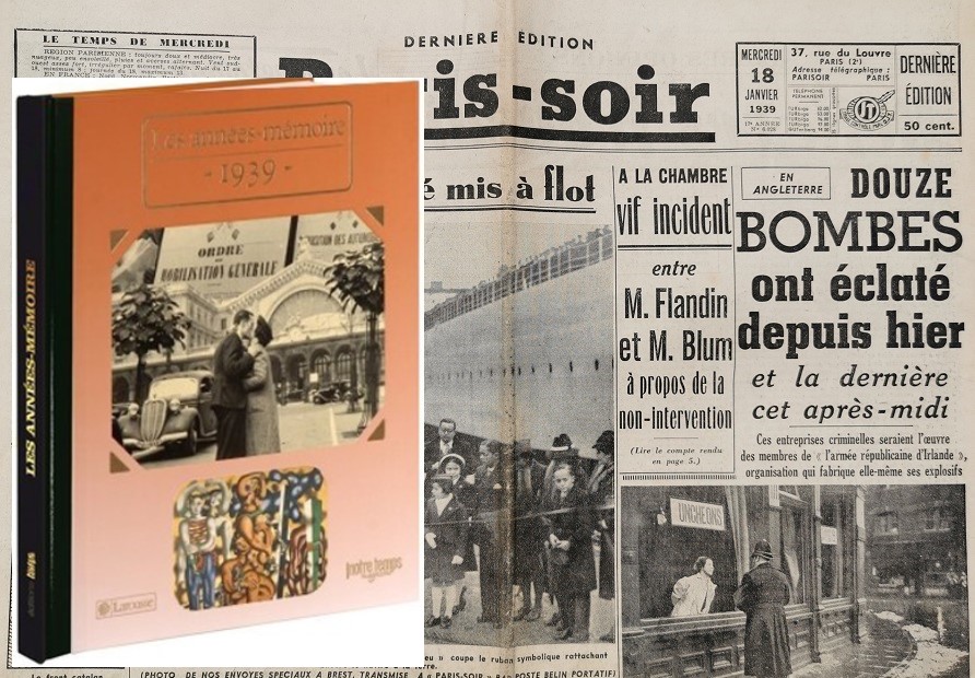 journal d'époque de 1939 et son livre anniversaire.